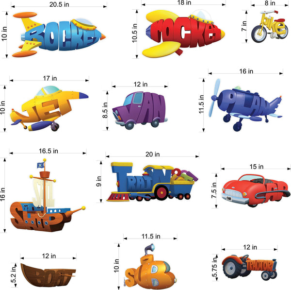 PBS Kids WordWorld Transportation Decal Set – Word Factory Design